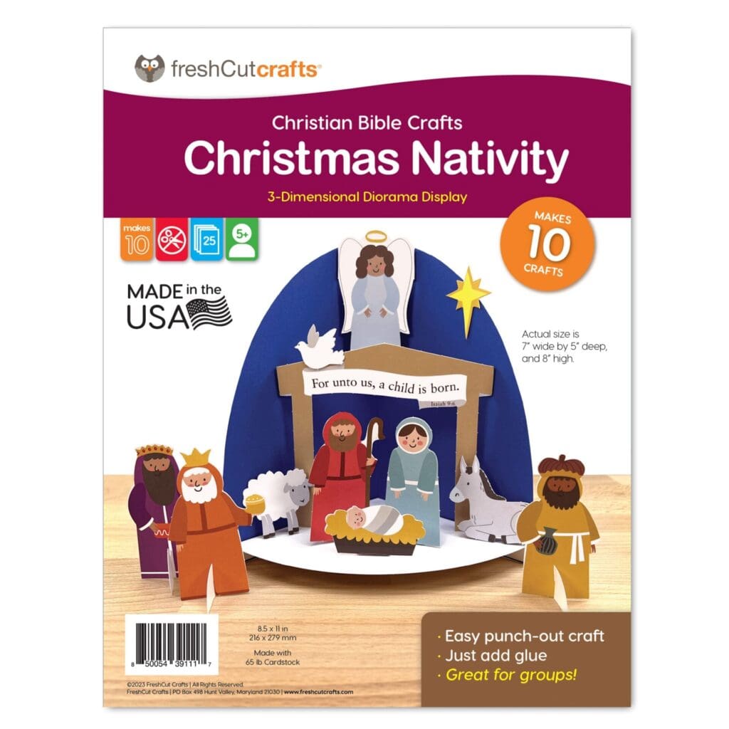Children’s Christmas Nativity 3-D Punch-Out Bible Craft Kit (10-pack ...
