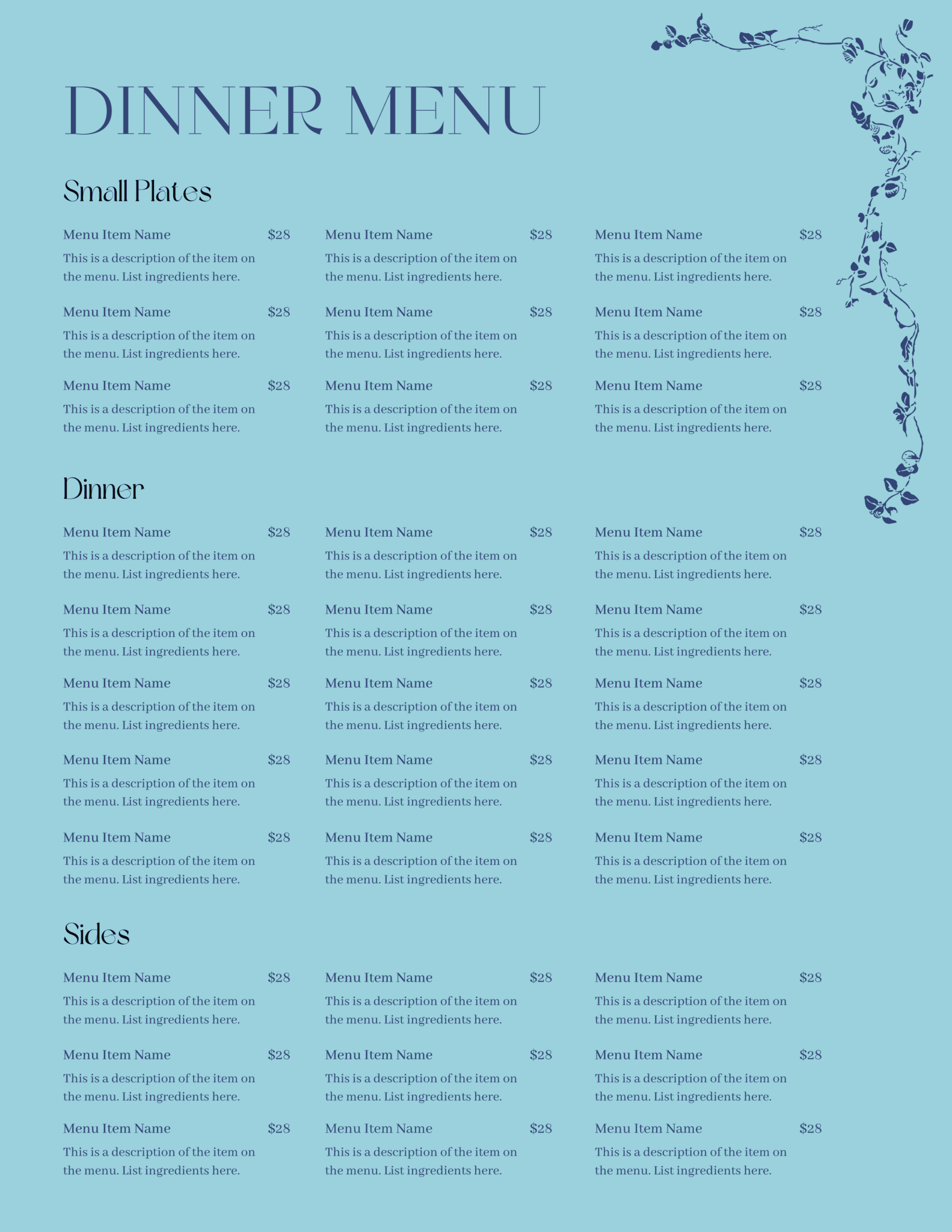 Premium Restaurant Menu Paper | Food Service Paper